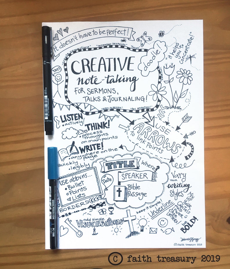 Creative Note Taking Ideas for Talks, Sermons and Journaling Printable ...