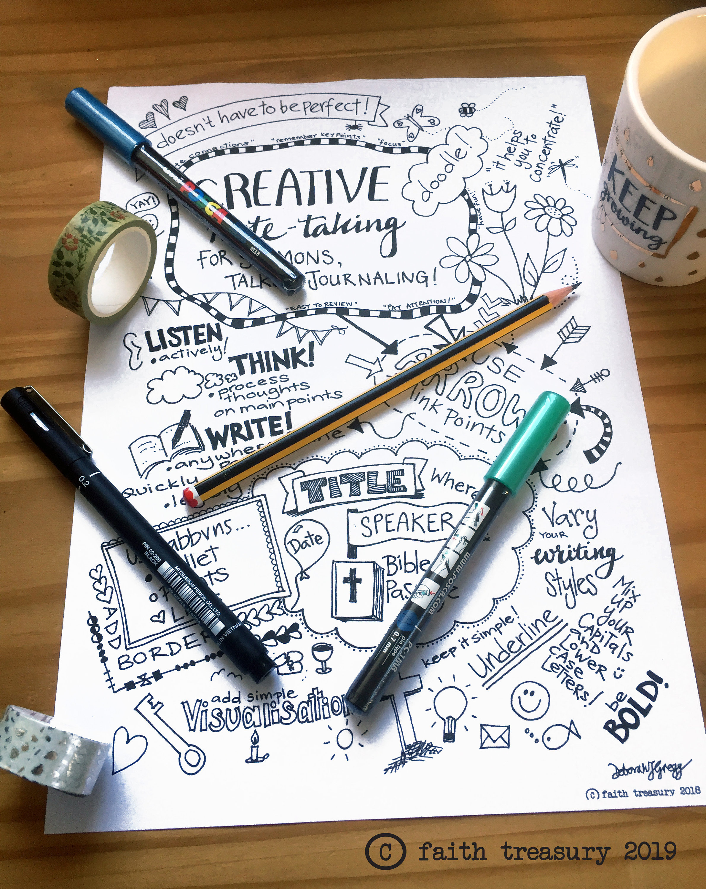 Creative Note Taking Ideas for Talks, Sermons and Journaling Printable ...