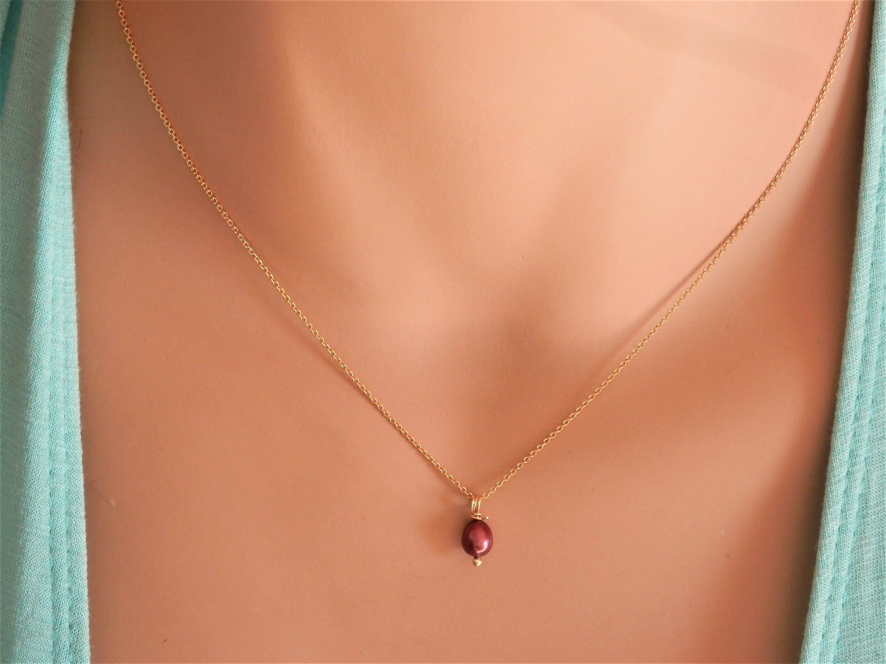 Red pearl necklace ruby pearl necklace drop pearl necklace | Etsy