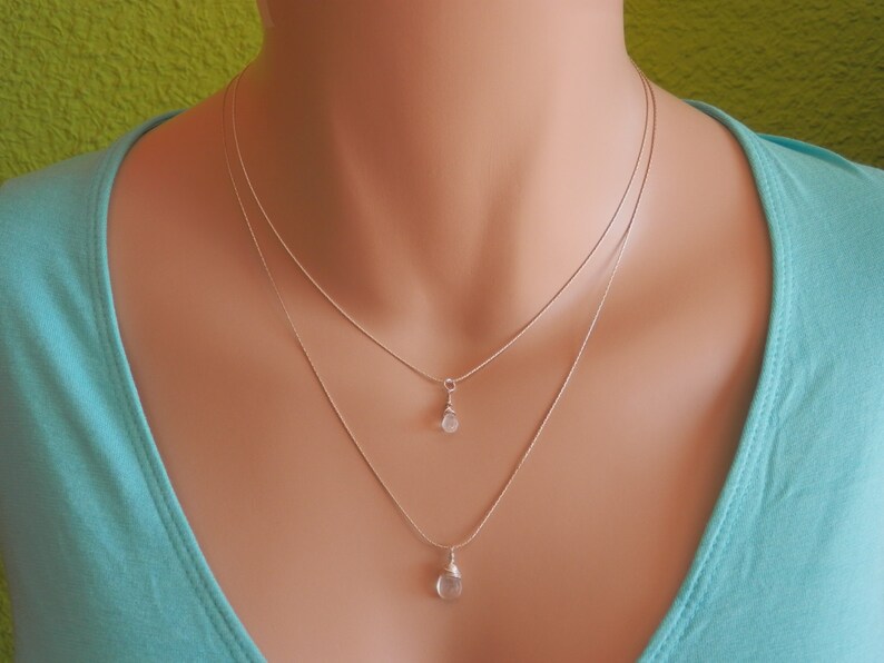 Minimalist necklace-tiny necklace-tiny stone | Etsy