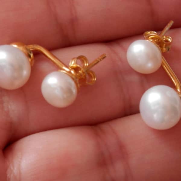 Double Pearl Earring (You'll Enjoy) - Etsy