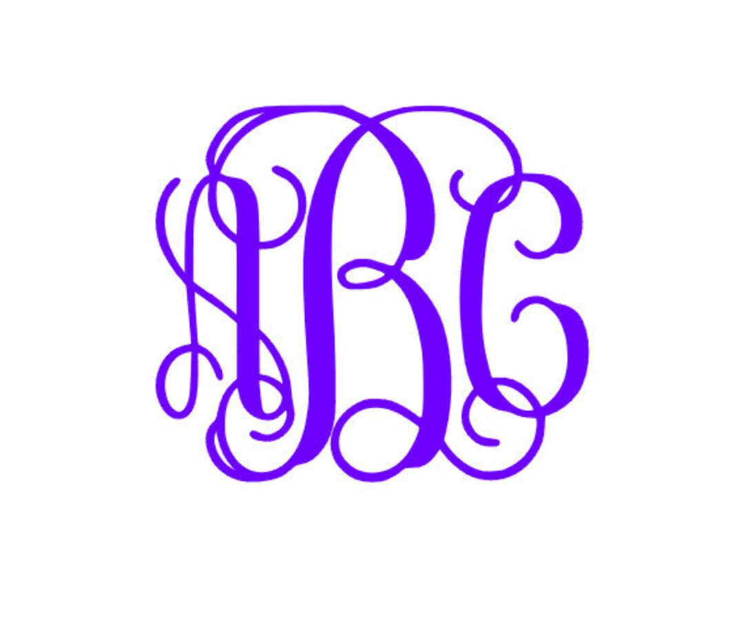 Small Vinyl Monograms, Large, Monogrammed Car Decal, Vinyl Decal ...