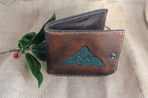 Handmade Leather Wallet Celtic/ Men's wallet handmade | Etsy