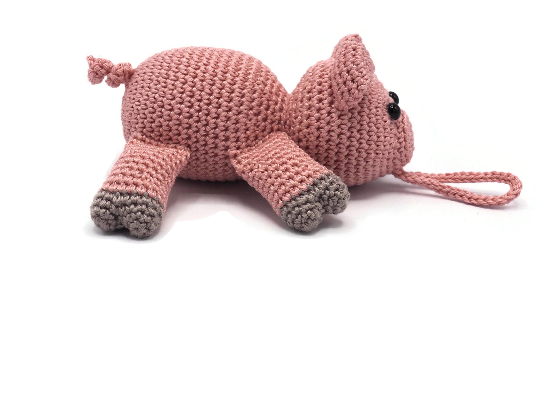 CROCHET PATTERN pacifier buddy piglet | Etsy