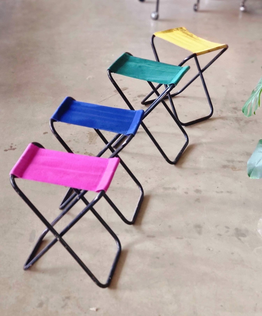 Set of 4 Vintage 50's Folding Camping Stools Midcentury Bauhaus ...