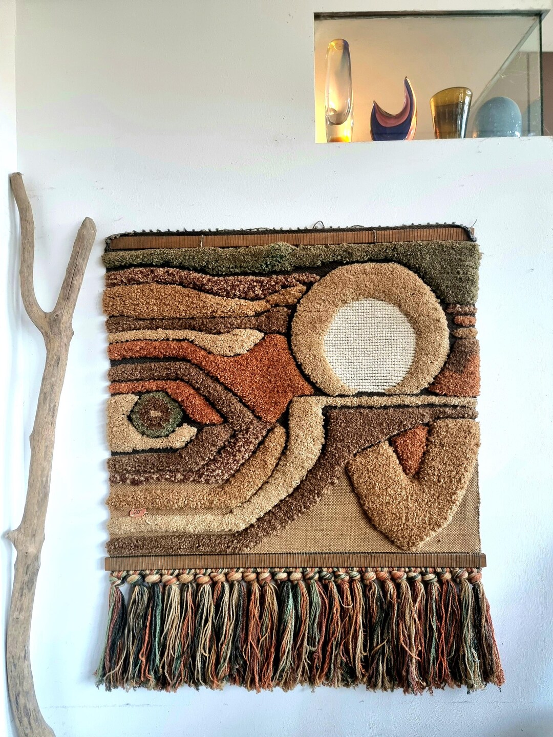 Vintage Wall Art Tapestry Rya Wallrug Makramee Germany 1970 Abstract ...