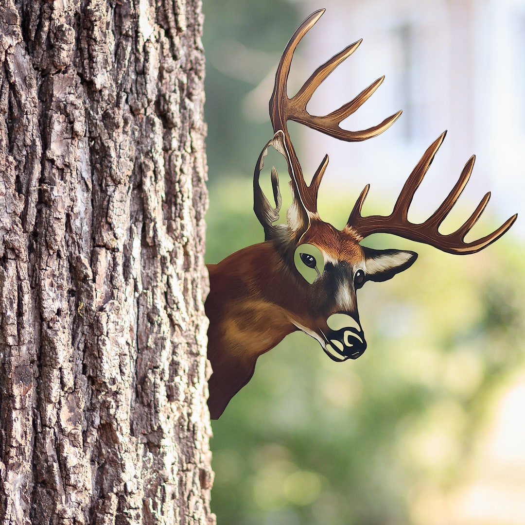 Peek a Boo Animal Deer Buck Metal Decor for Deer Buck Farmhouse Decor ...
