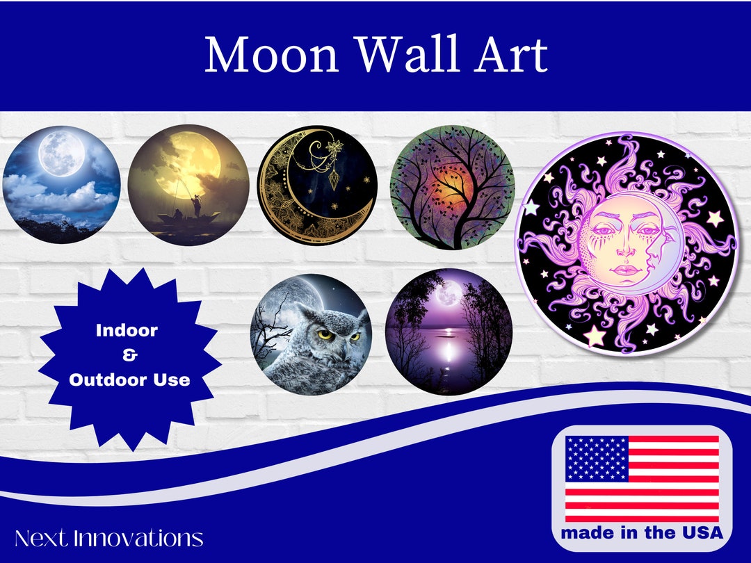 Metal Moon Wall Art Lunar Home Decor and Moon Garden Decor Metal Art ...