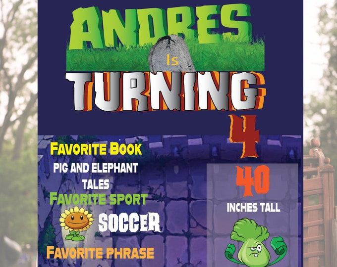 Plants Vs Zombies Poster- Plant Vs Zombie Welcome Sign - Plant Vs ...