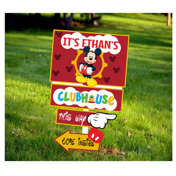 Mickey Mouse Birthday Yard Signs - Etsy