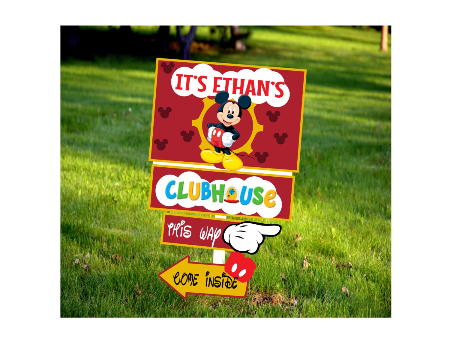 Mickey Mouse Birthdayparty Signs First Birthday - Etsy