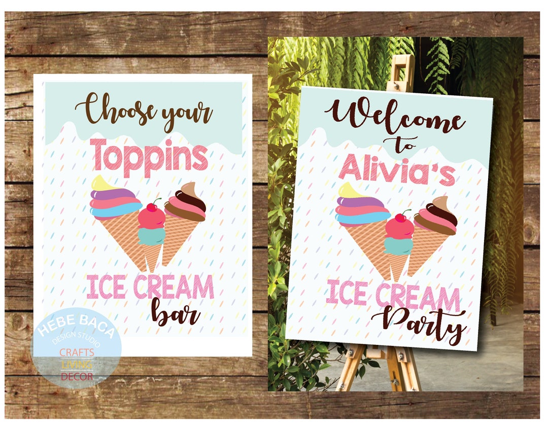 Welcome Sign - Ice Cream Birthday - Ice Cream Party Decor - Etsy