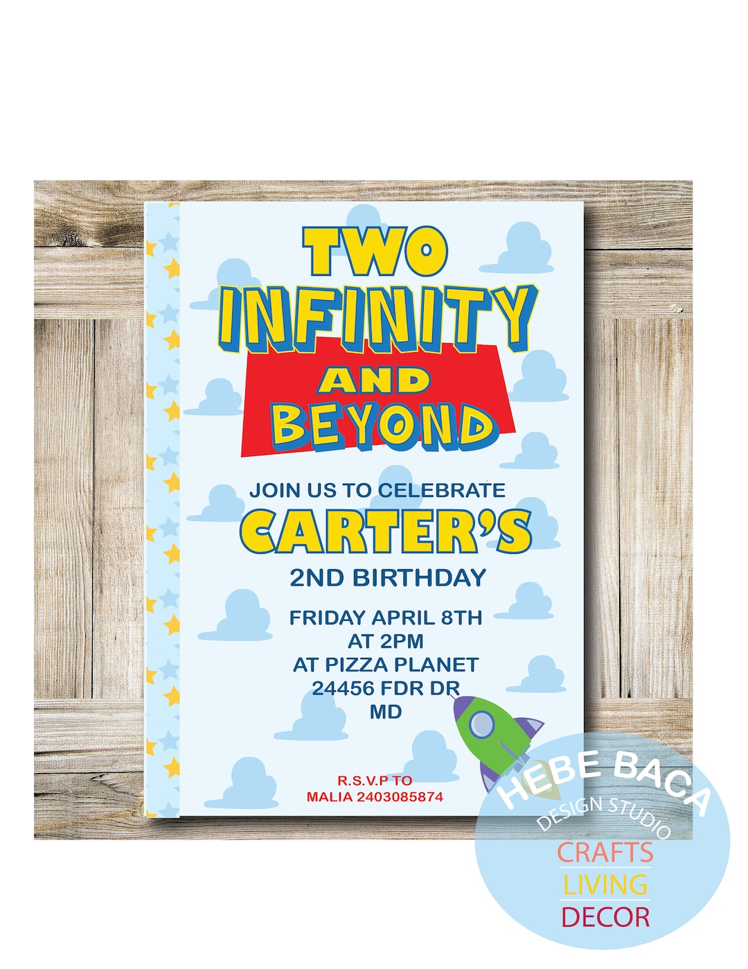 Two Infinity and Beyond Invitations - Toy Story Invitations - Toy Story ...