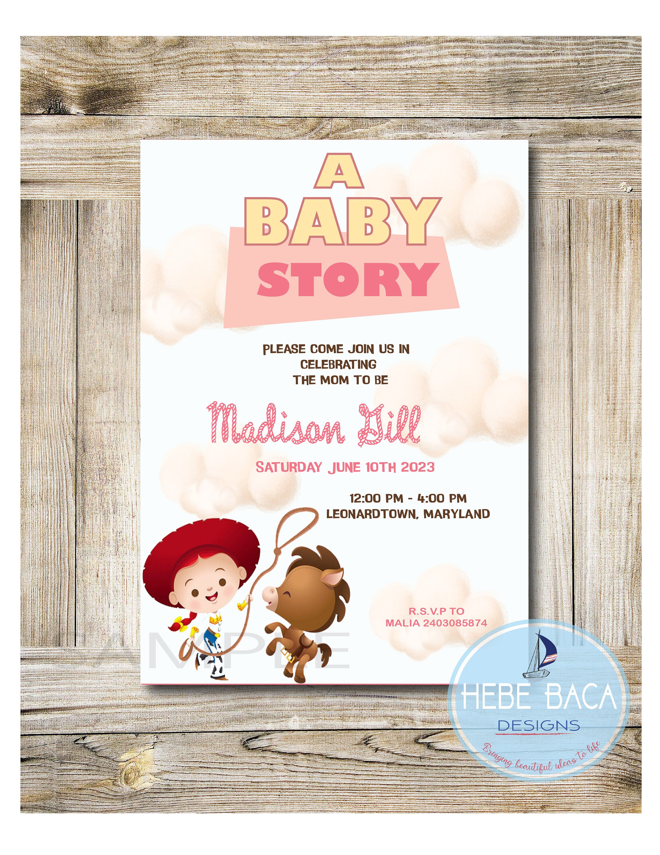 It's a Girl Story toy Story Invitation Baby Shower Toy - Etsy