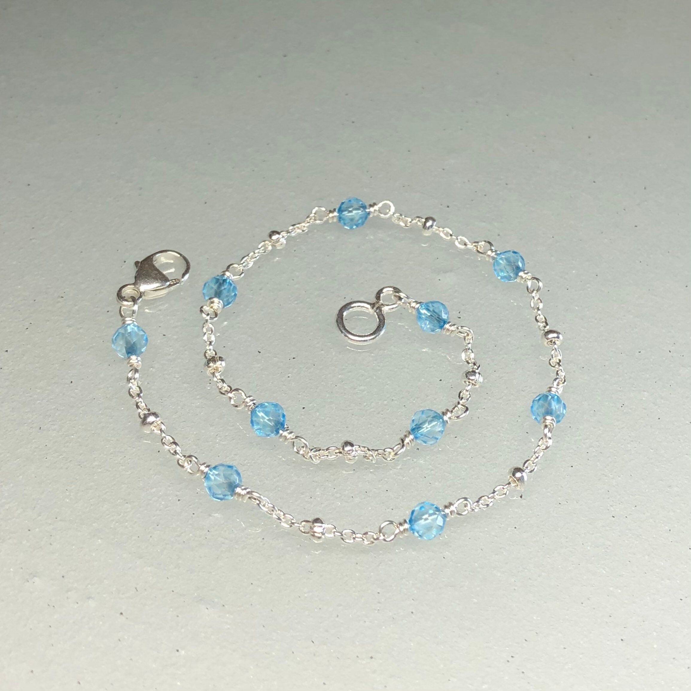 Dainty sky blue topaz bracelet blue gemstone bracelet | Etsy