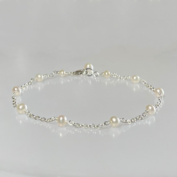 Pearl Chain Bracelet - Etsy