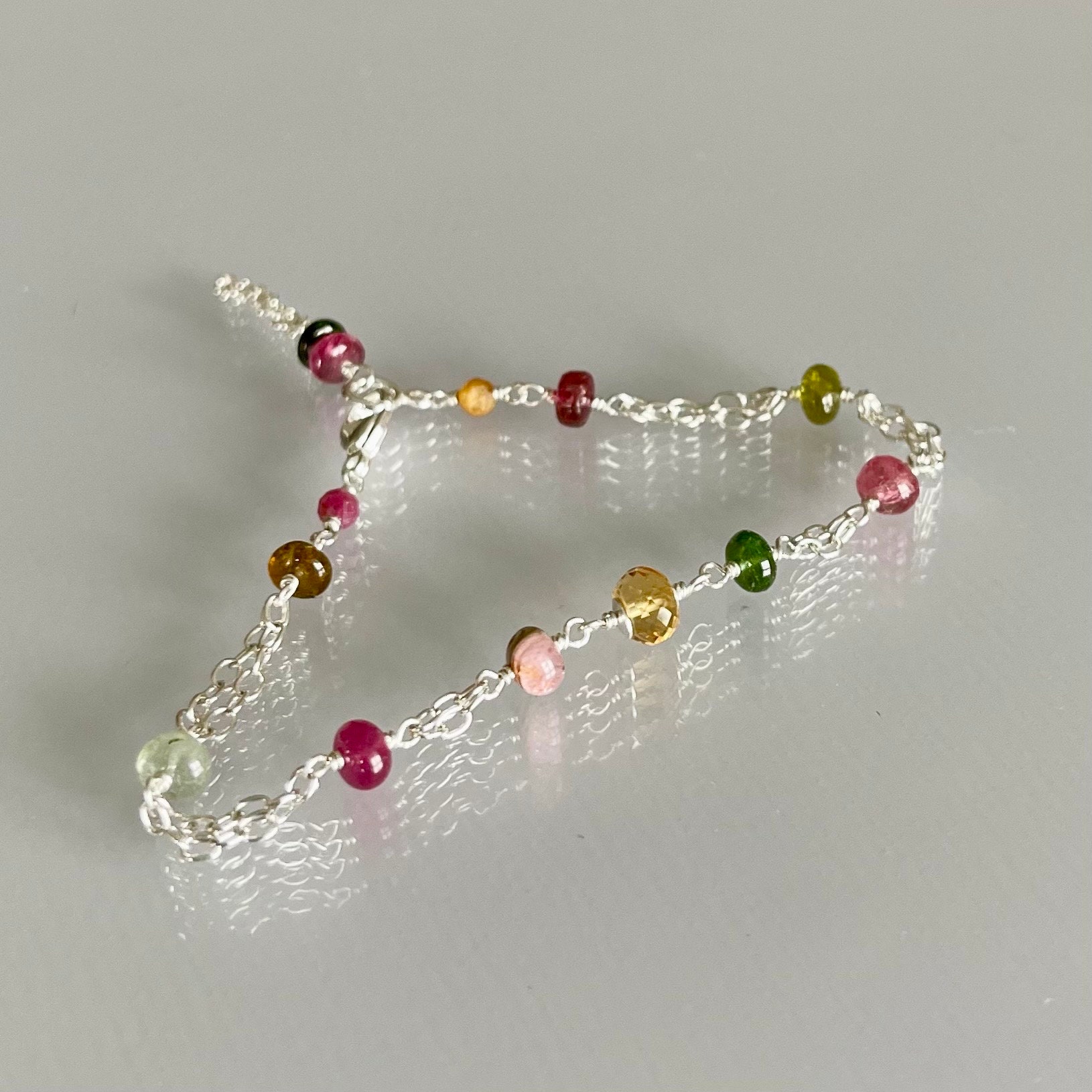 Watermelon Tourmaline Bracelet, Multi Tourmaline and Citrine Jewelry ...