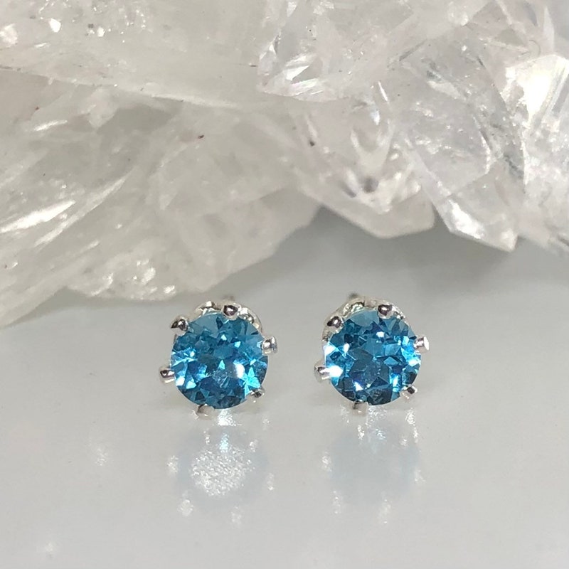 Blue Topaz Earrings - Etsy