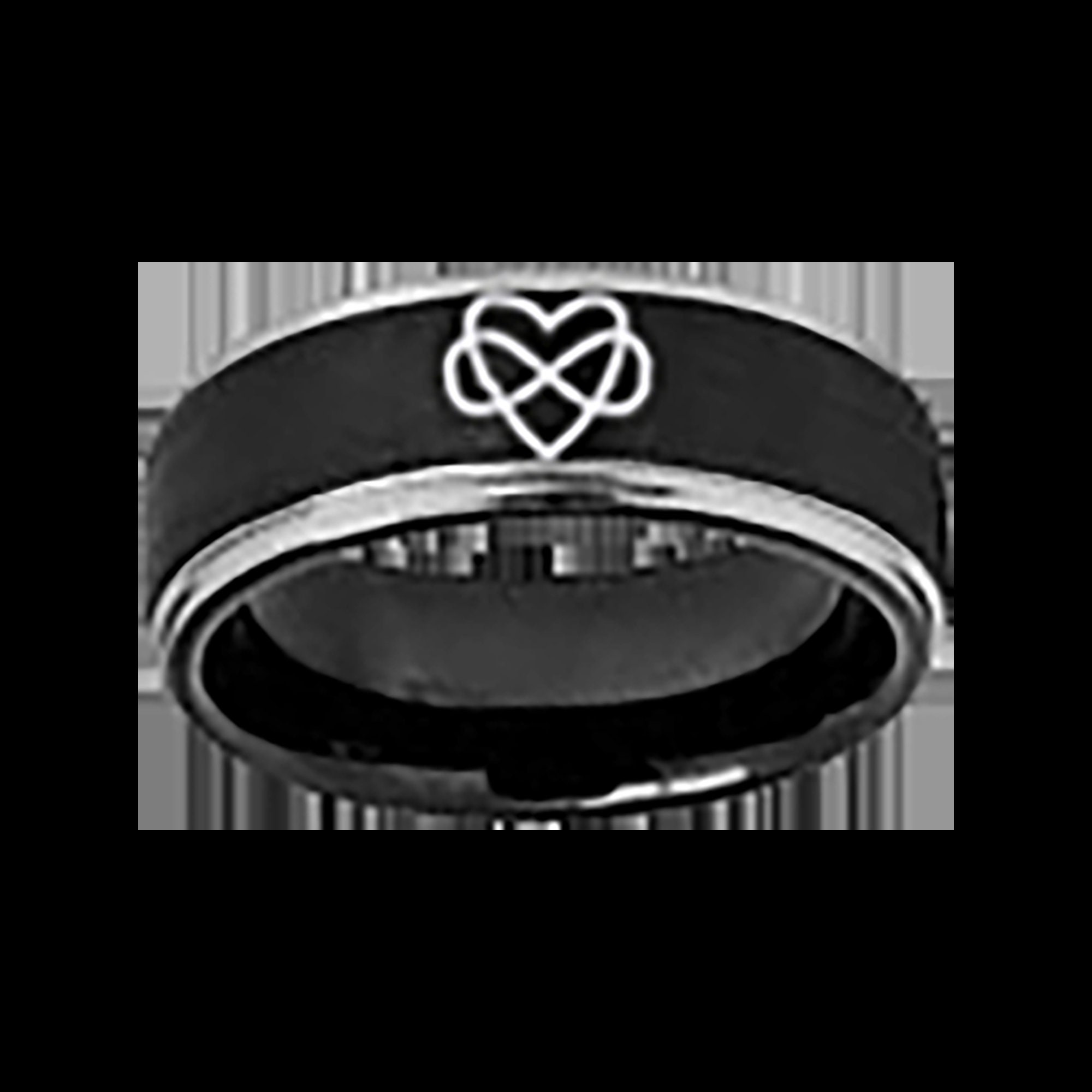 Polyamory Ring Polyamroy Symbol Black Ring Silver Band | Etsy