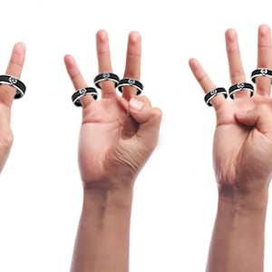 Polyamory Symbol Ring: Black Tungsten Silver Band - Etsy