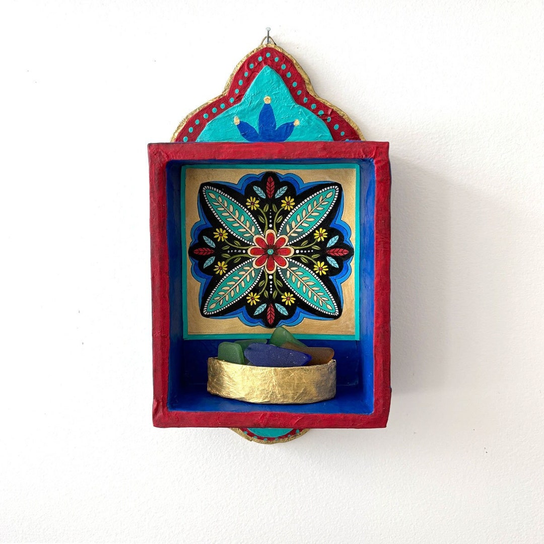 Papier-mache Shrine, Wall Niche, Small Altar, Paper Sculpture, Folk ...