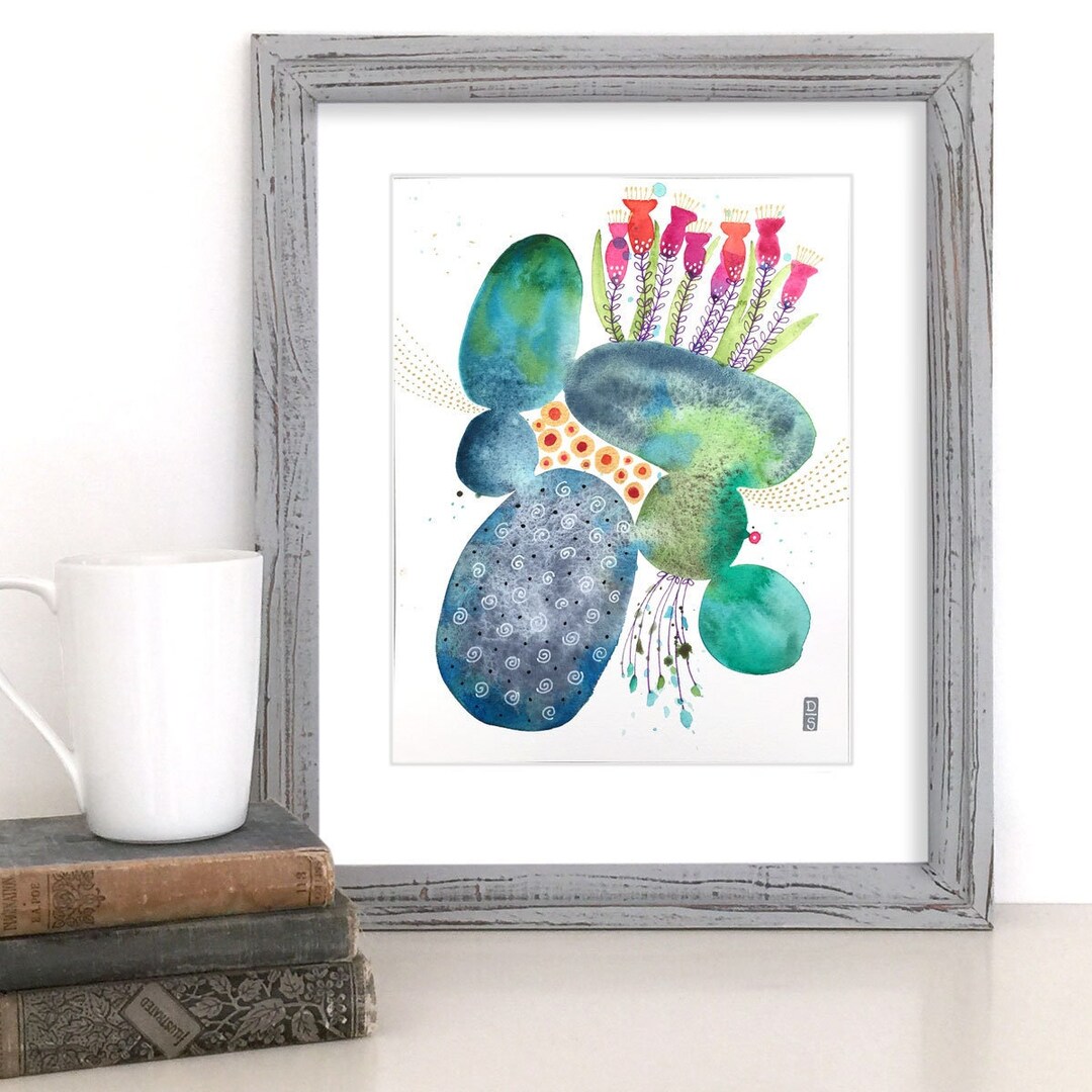Floral Abstract, Whimsical Art, Botanical Inspired, Original ...