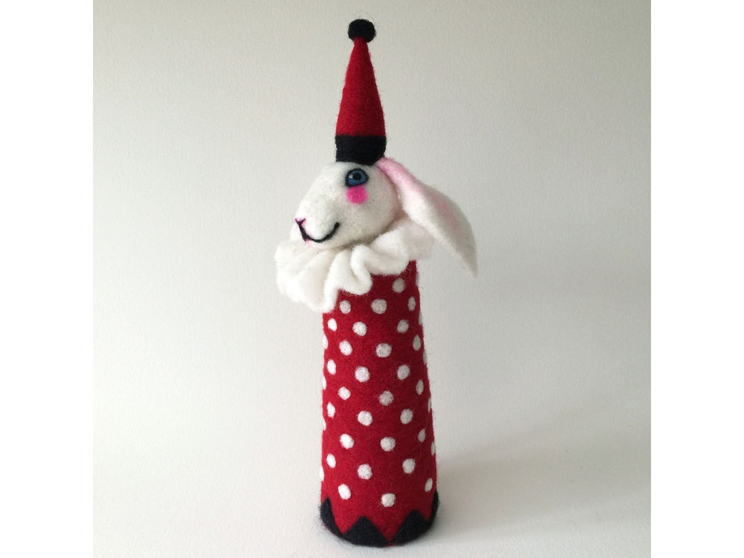 Bunny Sculpture Needle Felted Circus Art White Rabbit - Etsy