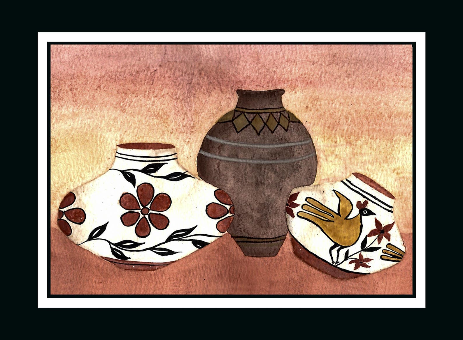 Southwest Pottery 5x7 Cards (set of 6) Blank Inside With Envelopes ...