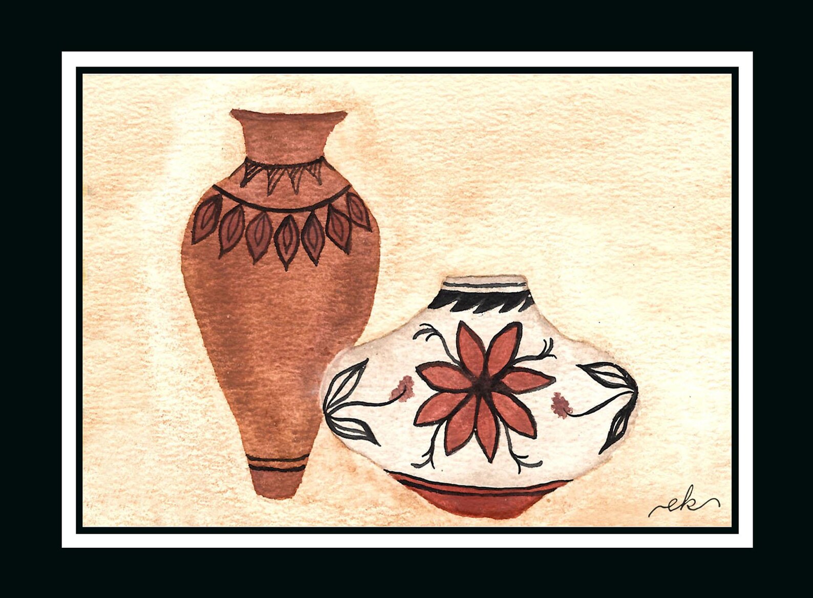 Southwest Pottery 5x7 Cards (set of 6) Blank Inside With Envelopes ...