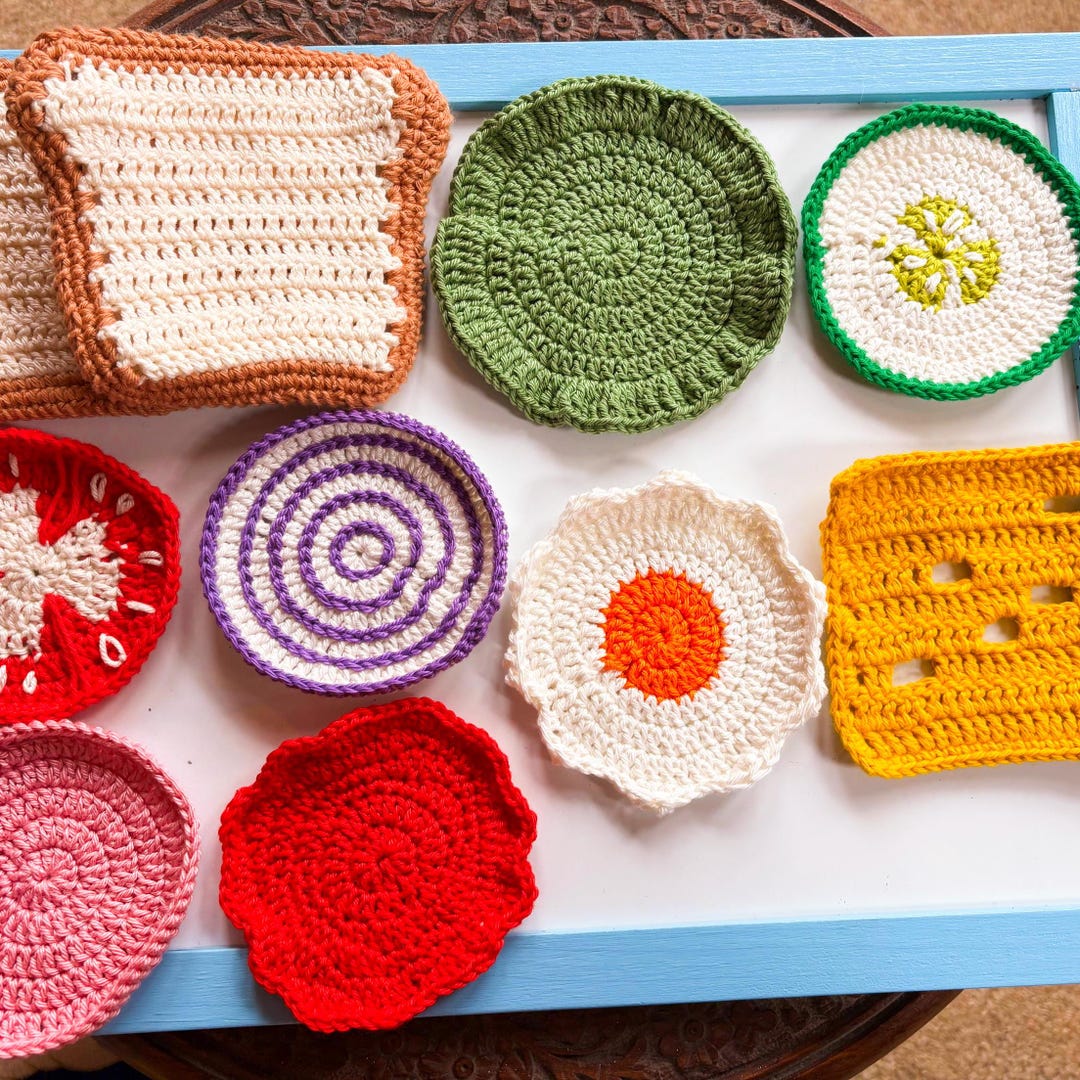 Sandwich & Filling Digital Crochet Pattern | Bread, Ham, Tomato ...