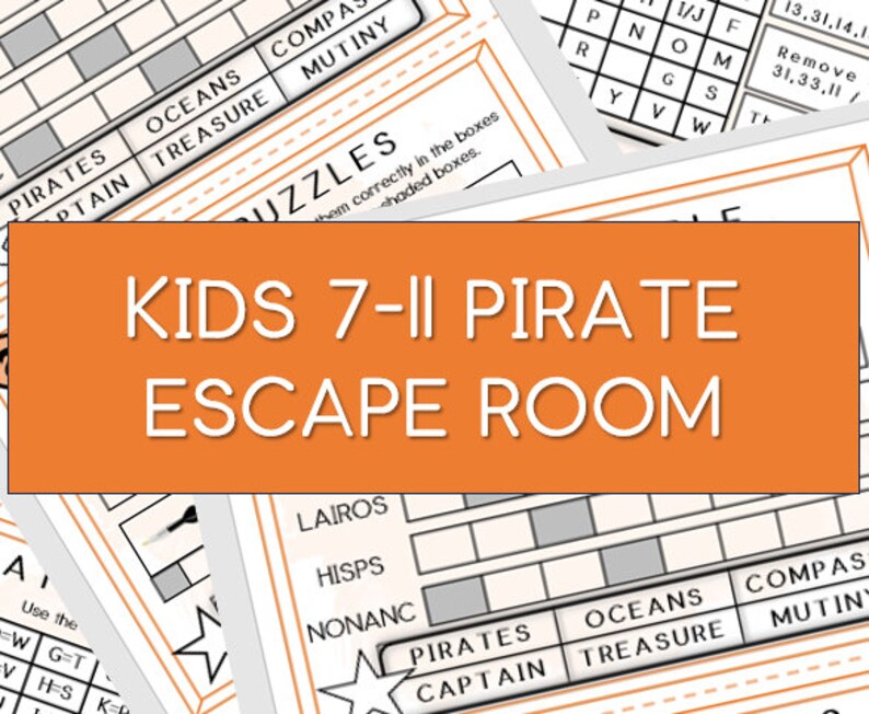 Escape Room for Kids - Printable Party Game – Pirate Escape Room Kit ...