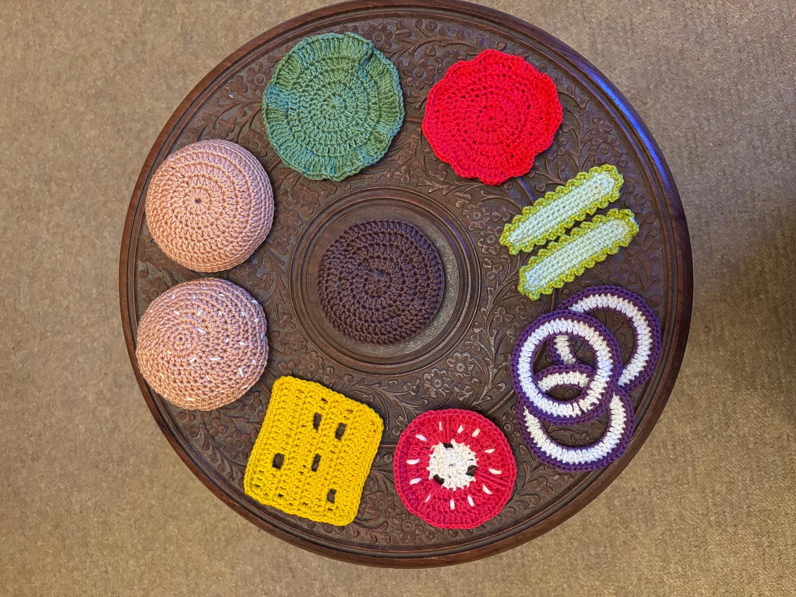 Burger & Filling Digital Crochet Pattern | Buns, Patty, Lettuce, Cheese ...