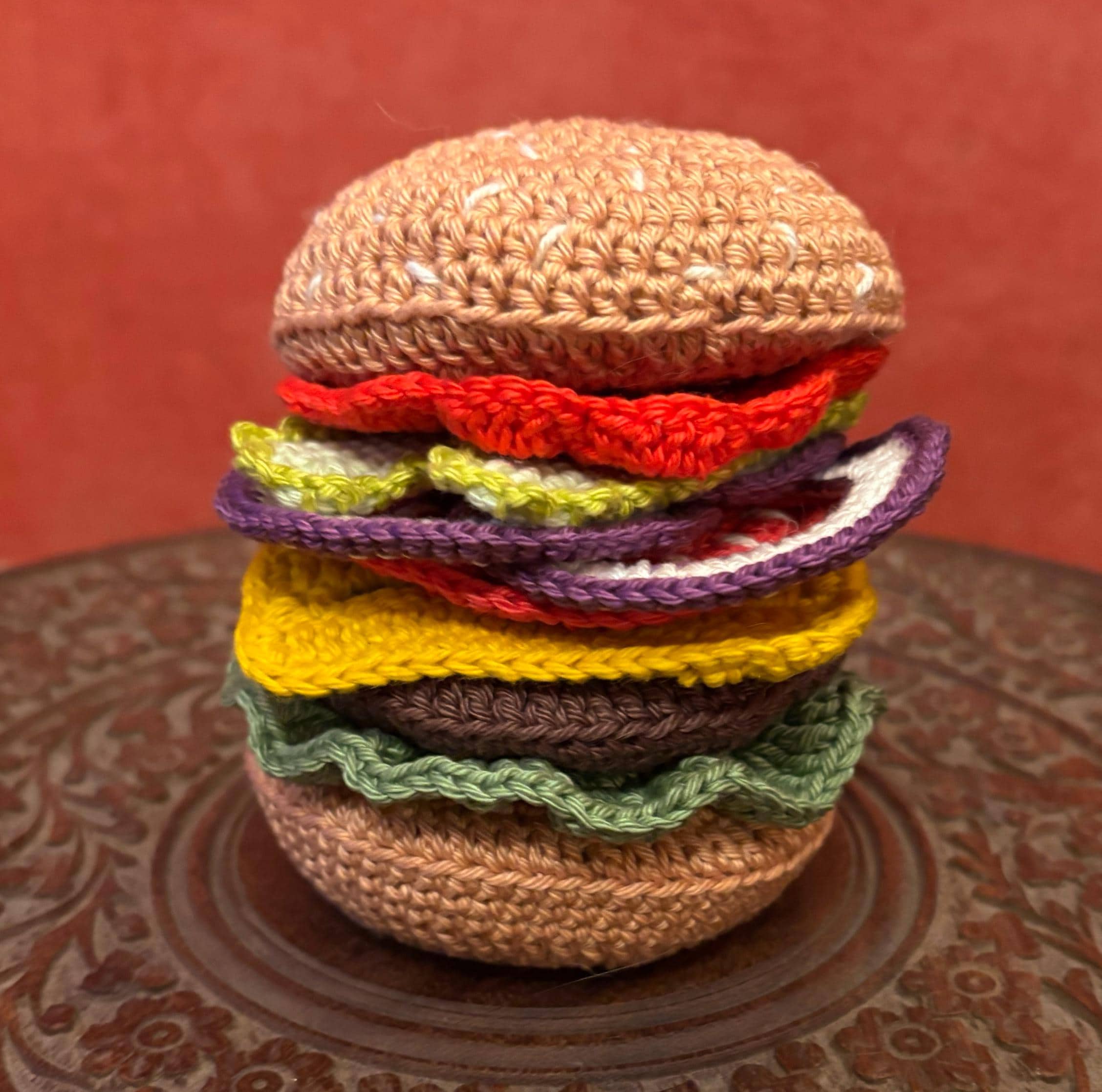 Burger & Filling Digital Crochet Pattern | Buns, Patty, Lettuce, Cheese ...