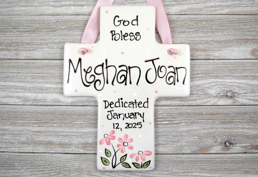 Personalized Baby Dedication Cross for Girls in Pink - Etsy