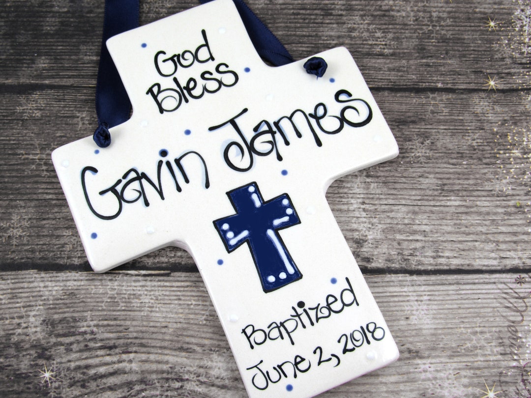 Personalized Baptism Cross With Cross for Boys - Etsy