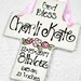 Personalized Baby Cross in Pink With Flowers // Baby Birth Announcement ...