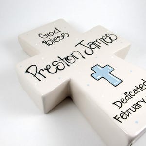 Personalized Baby Dedication Cross in Blue for Boys // Dedication Gifts ...