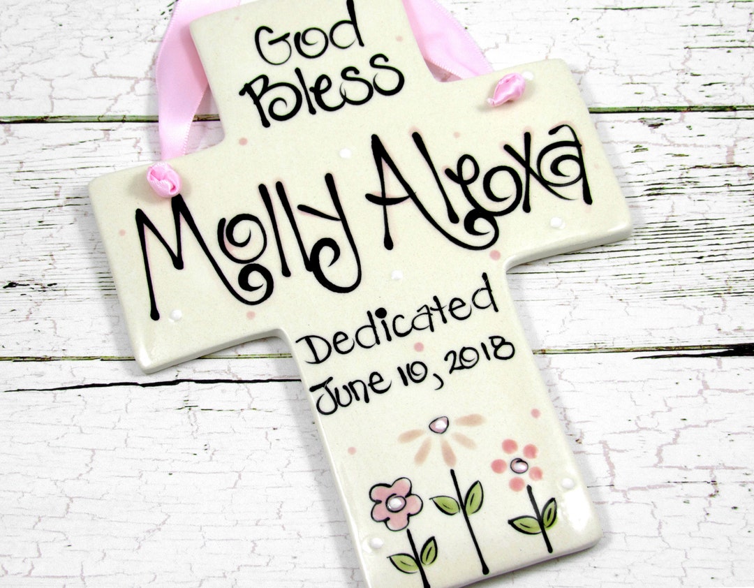 Personalized Baby Dedication Cross for Girls in Pink - Etsy