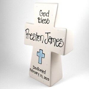 Personalized Baby Dedication Cross in Blue for Boys // Dedication Gifts ...