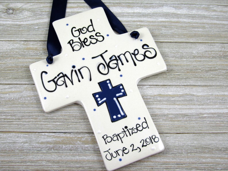Personalized Baptism Cross With Cross for Boys | Etsy