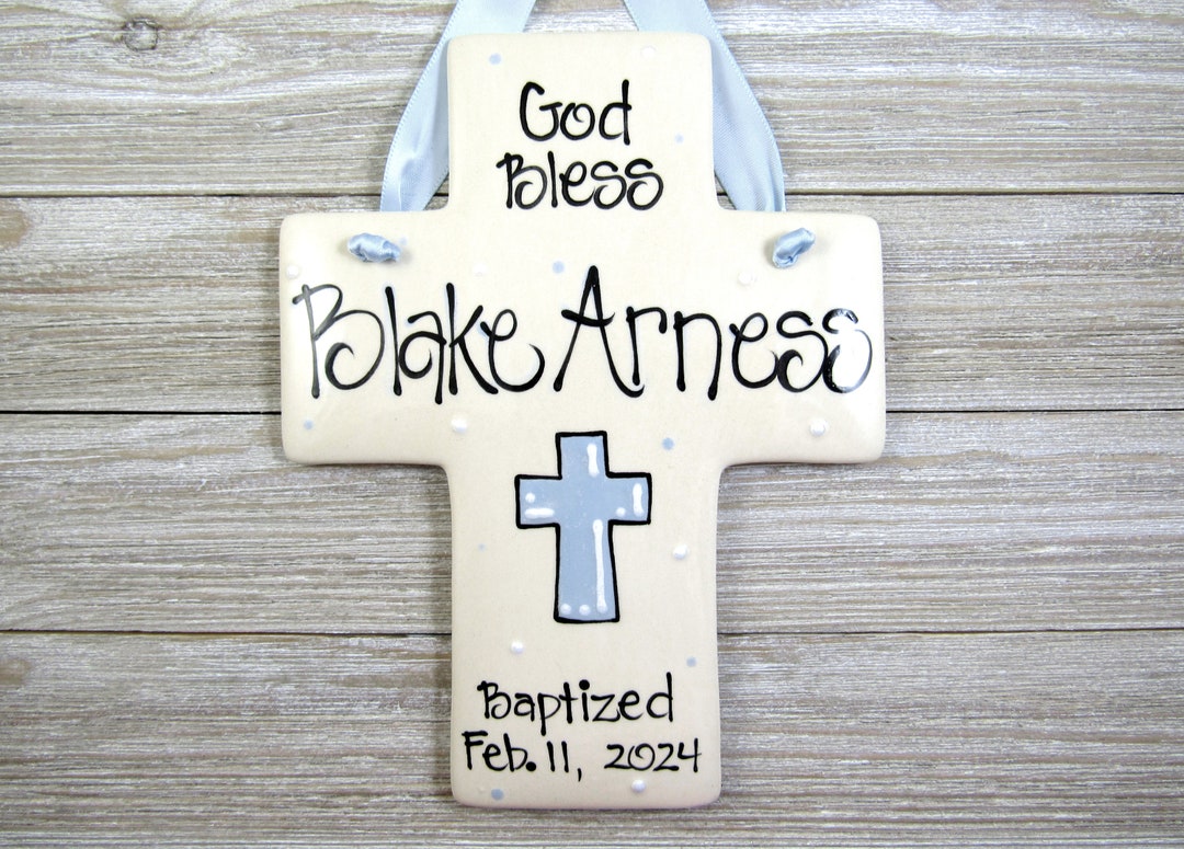 Baptism Cross Personalized for Boys in Blue Baptism Gifts - Etsy