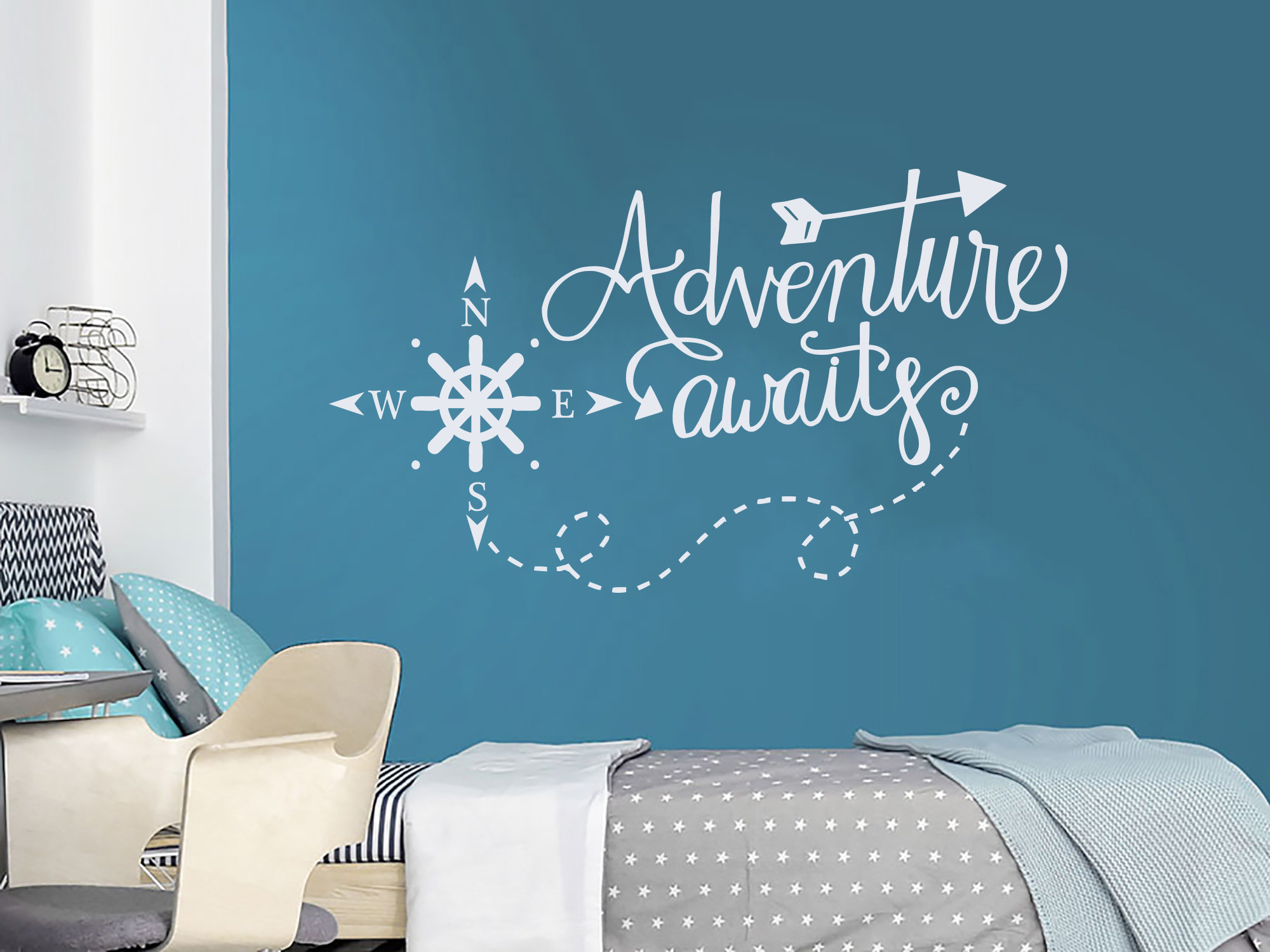 Adventure Awaits Wall Decals Vinyl Stickers Decal Nautical | Etsy UK
