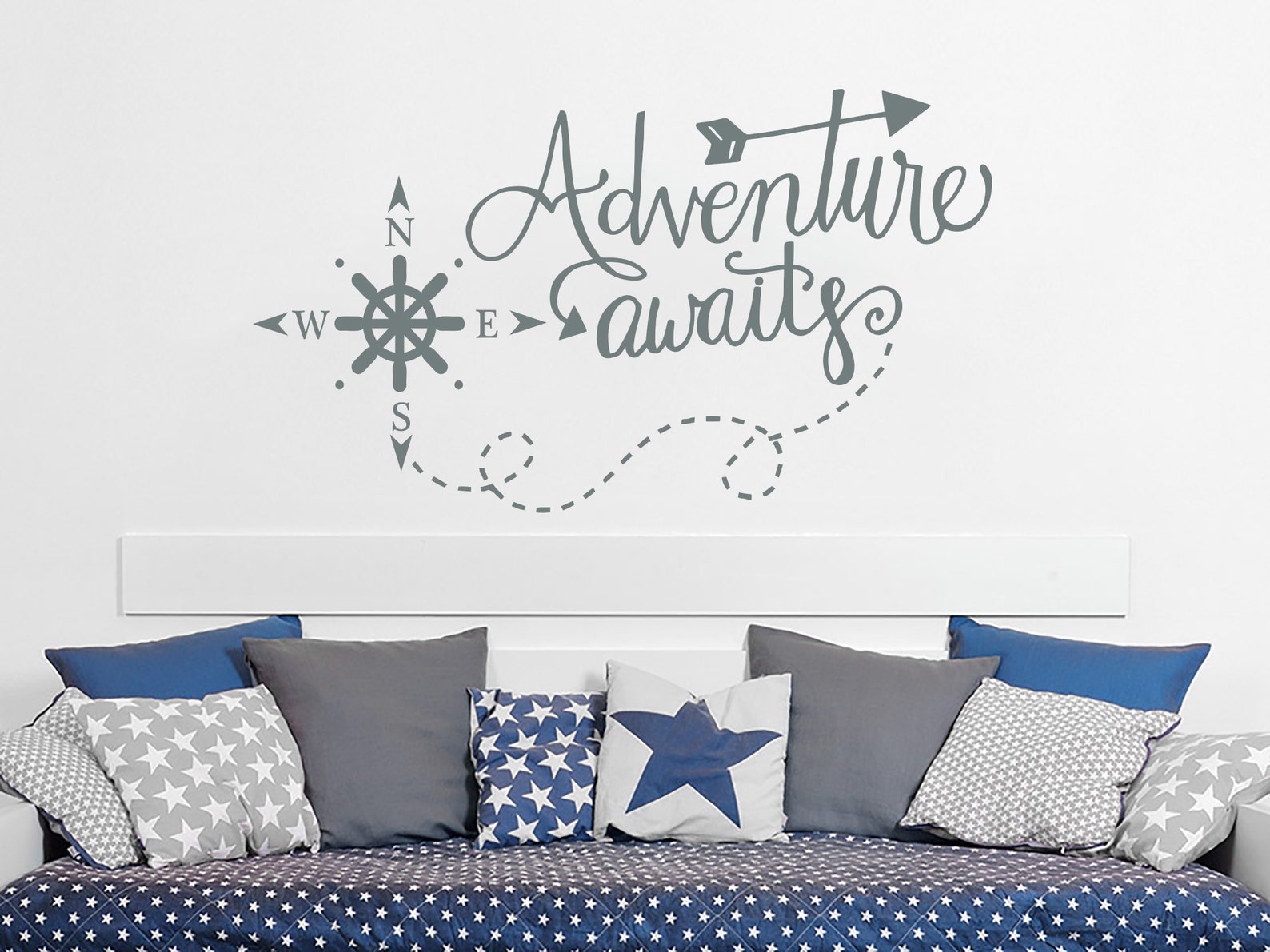 Adventure Awaits Wall Decals Vinyl Stickers Decal Nautical | Etsy UK