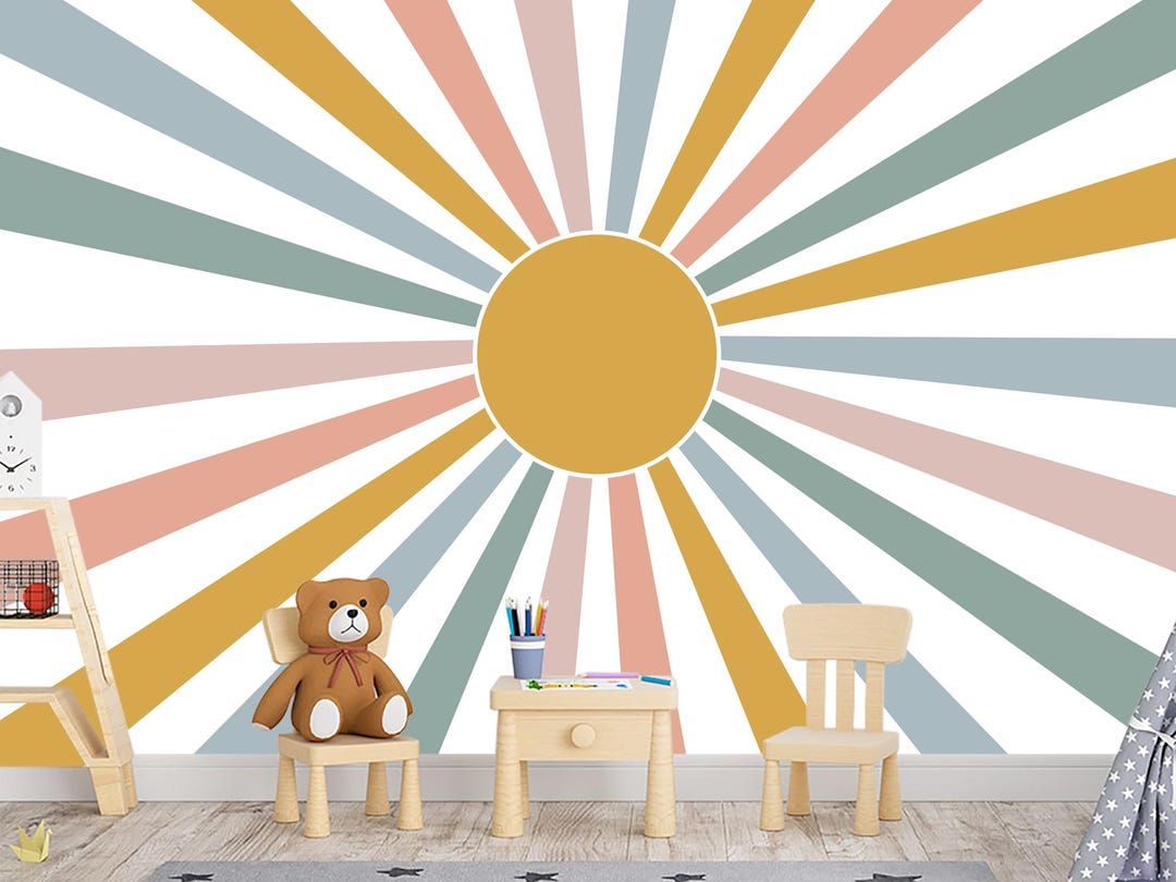 Sun Wallpaper for Kids Room Removable. Sunshine Peel and Stick ...