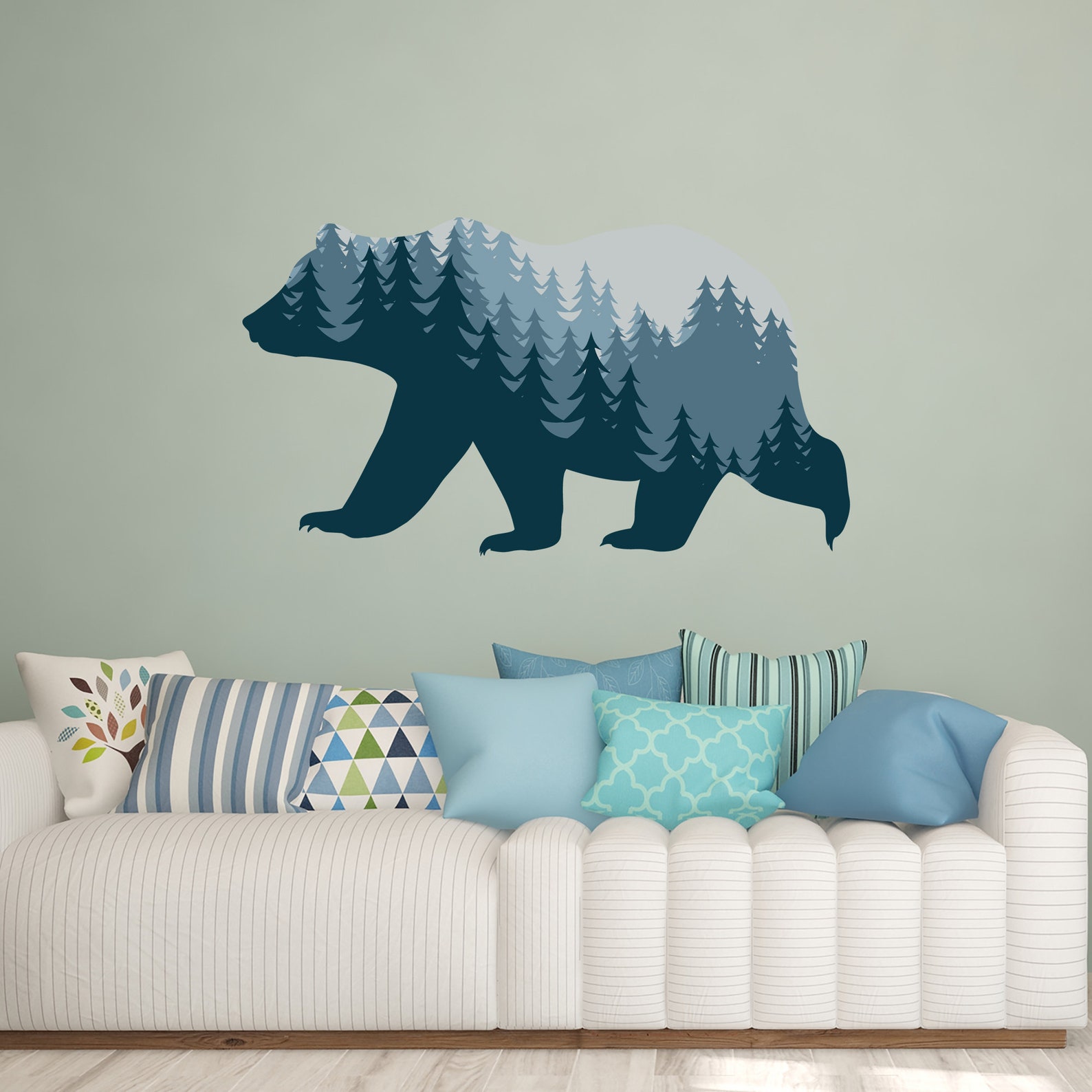Bear Wall Stickers. Woodland Animal Wall Decal. Bear Wall - Etsy
