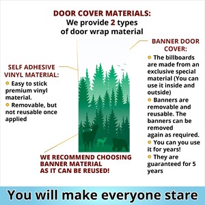 Green Forest Door Cover. Pine Tree Door Banner Murals. Pine Tree ...