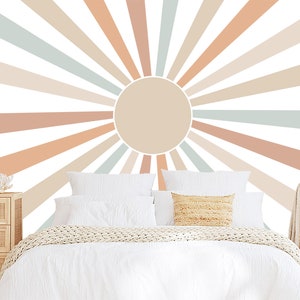 Boho Sun Wallpaper for Bohemian Room Removable. Sunshine - Etsy