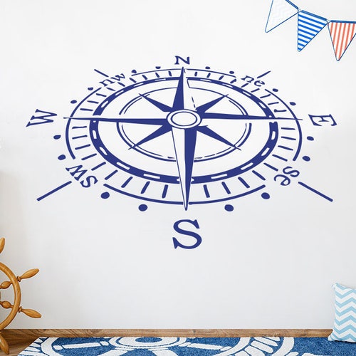 Compass Rose Nautical Star Wall Decor Decal Vinyl Wall Art - Etsy