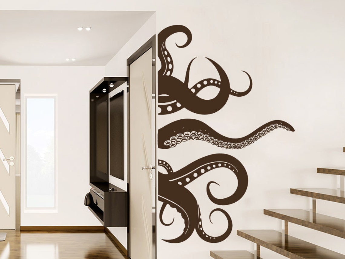 Octopus Wall Decal Vinyl Sticker Decals Tentacles Fish Deep | Etsy