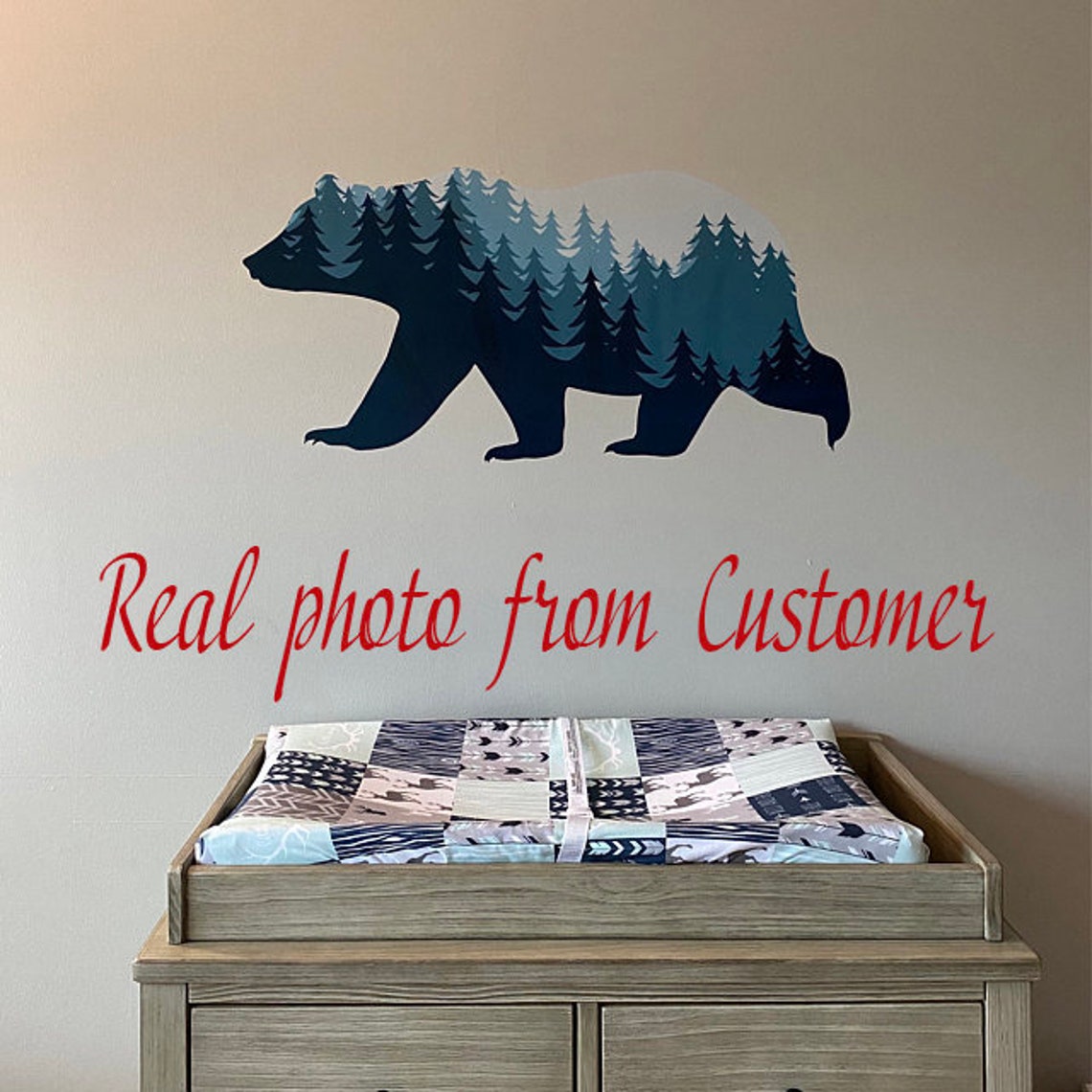 Bear Wall Stickers. Woodland Animal Wall Decal. Bear Wall | Etsy